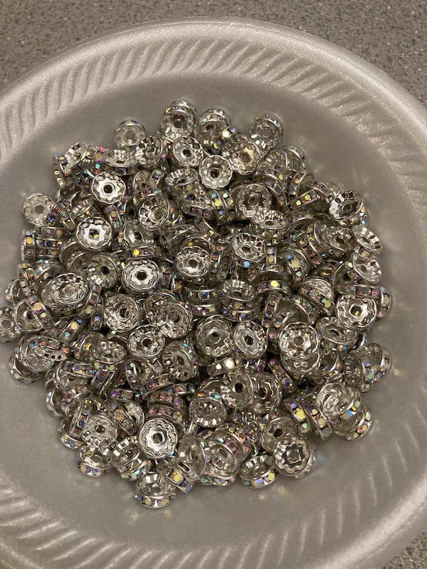 10mm Silver Spacers, Colored, pack of 50 - Badger Bead Supply