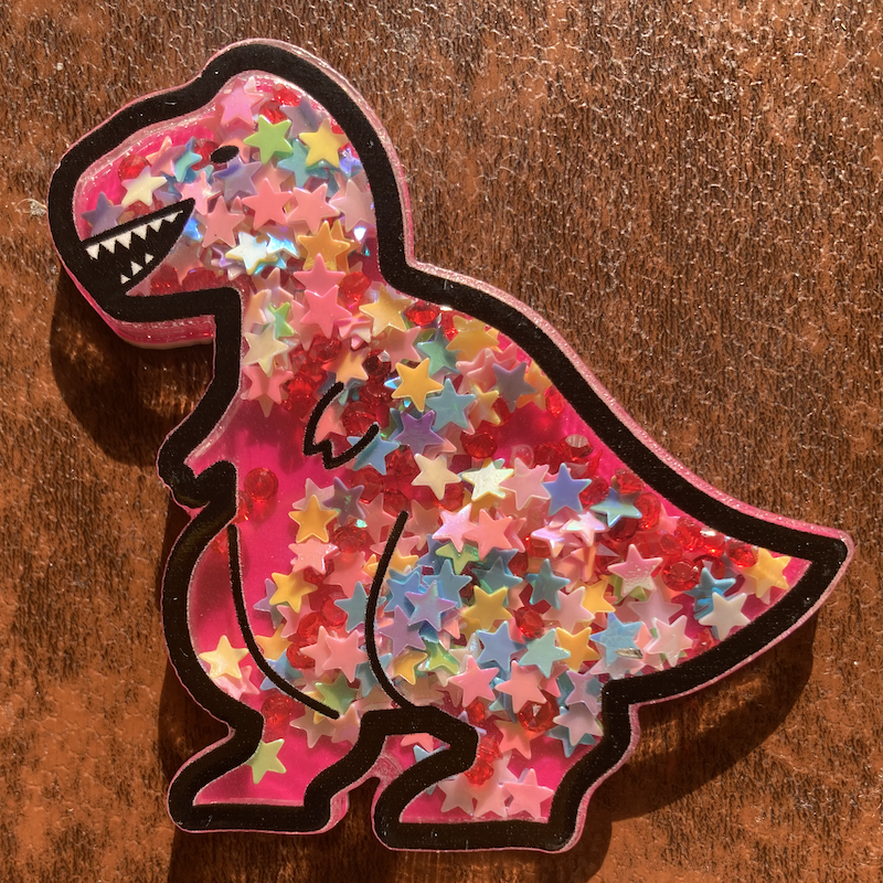 T-Rex Dinosaur Shaker Flatback - Badger Bead Supply