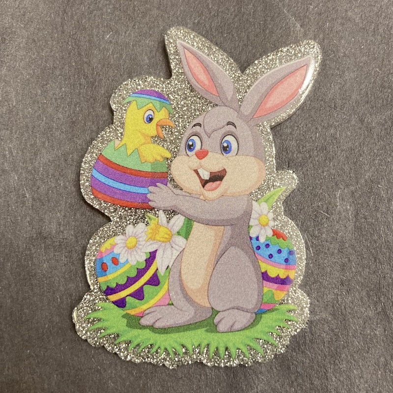 The Easter Bunny Glitter Flatback - Badger Bead Supply