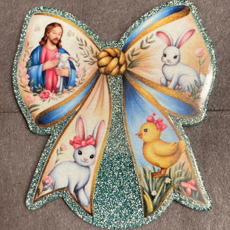 Bow with Jesus and the Easter Bunny - Badger Bead Supply