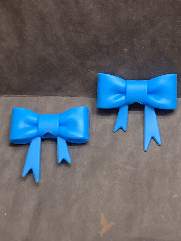 Blue Bow Silicone Focal/Straw Topper - Badger Bead Supply