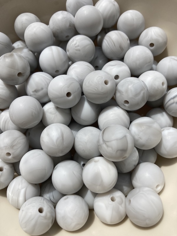 #40 Marbled Gray Solid Silicone Bead - Badger Bead Supply