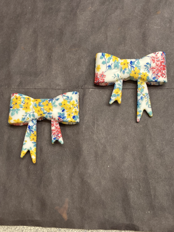 Yellow and Red Flowers Bow Silicone Focal/Straw Topper - Badger Bead Supply