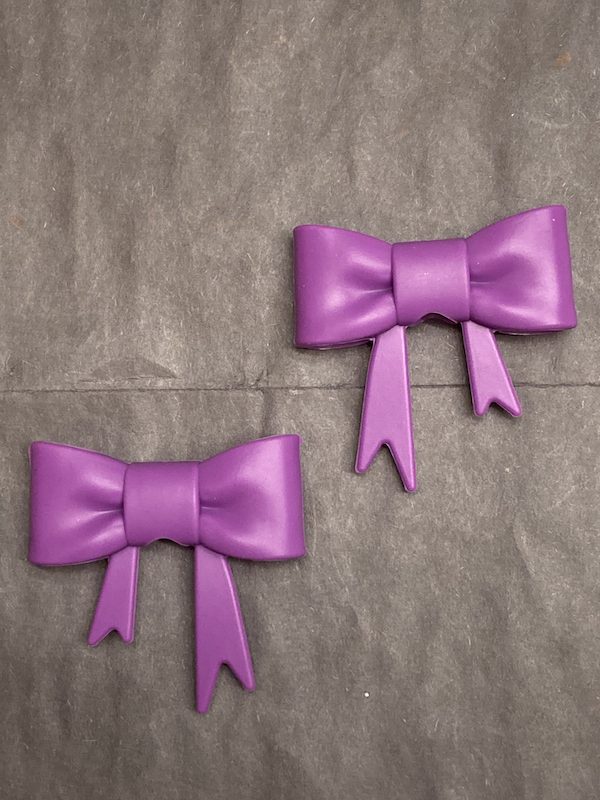 Dark Purple Bow Silicone Focal/Straw Topper - Badger Bead Supply