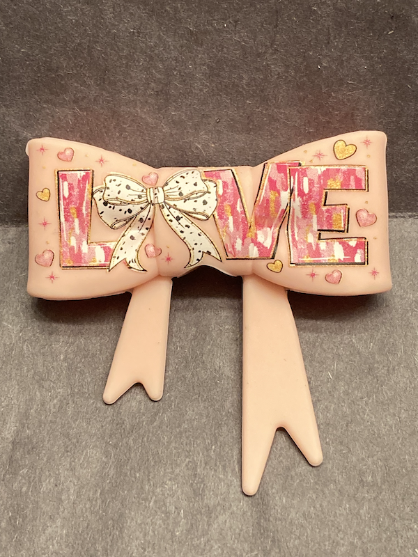 Valentine Love Bow Silicone Focal/Straw Topper - Badger Bead Supply